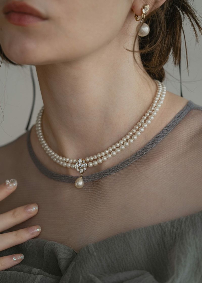 ビジューパール2連ネックレスのドレス|Dorry Doll / LE'RURE